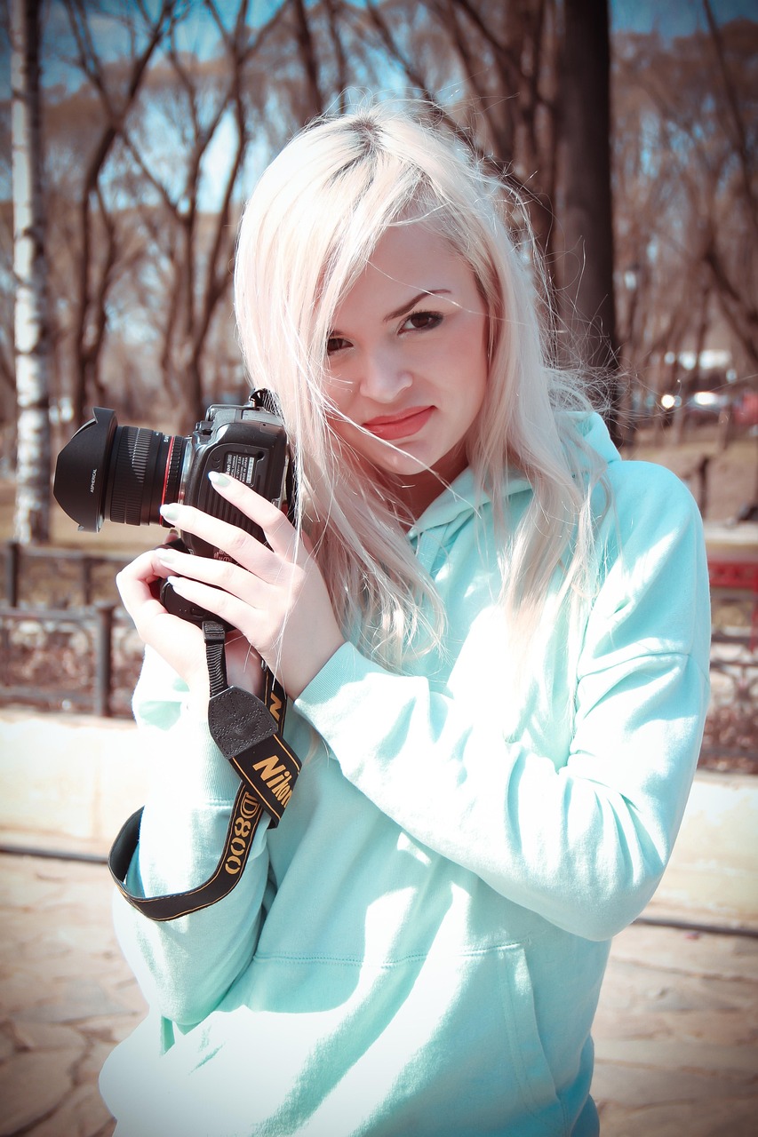 A Girl With Camera The Blonde - Free photo on Pixabay - Pixabay