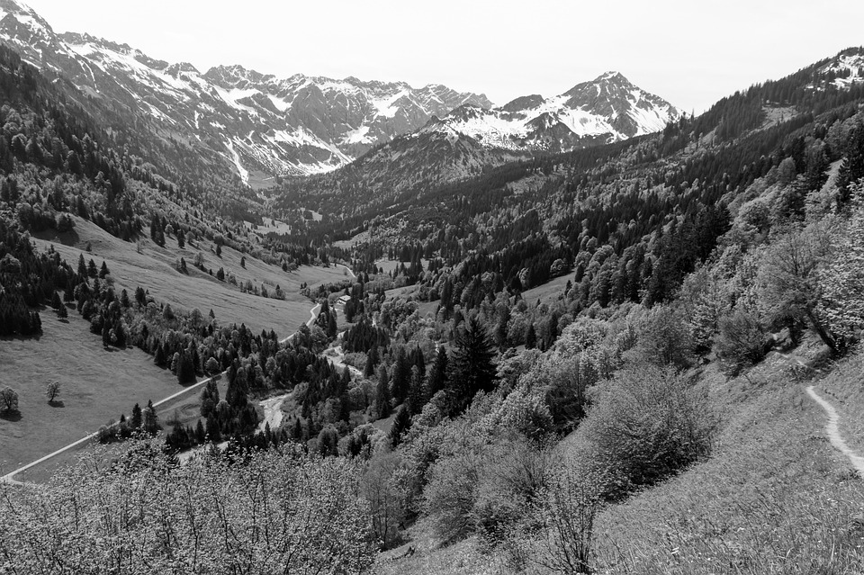 Black-And-White Mountains Alps - Free photo on Pixabay