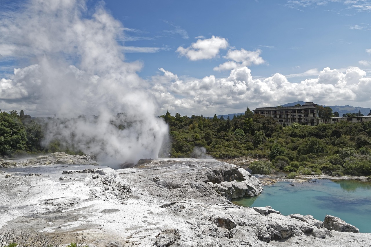 นิวซีแลนด์ Pohutu Geyser น้ำพุร้อน - ภาพฟรีบน Pixabay - Pixabay