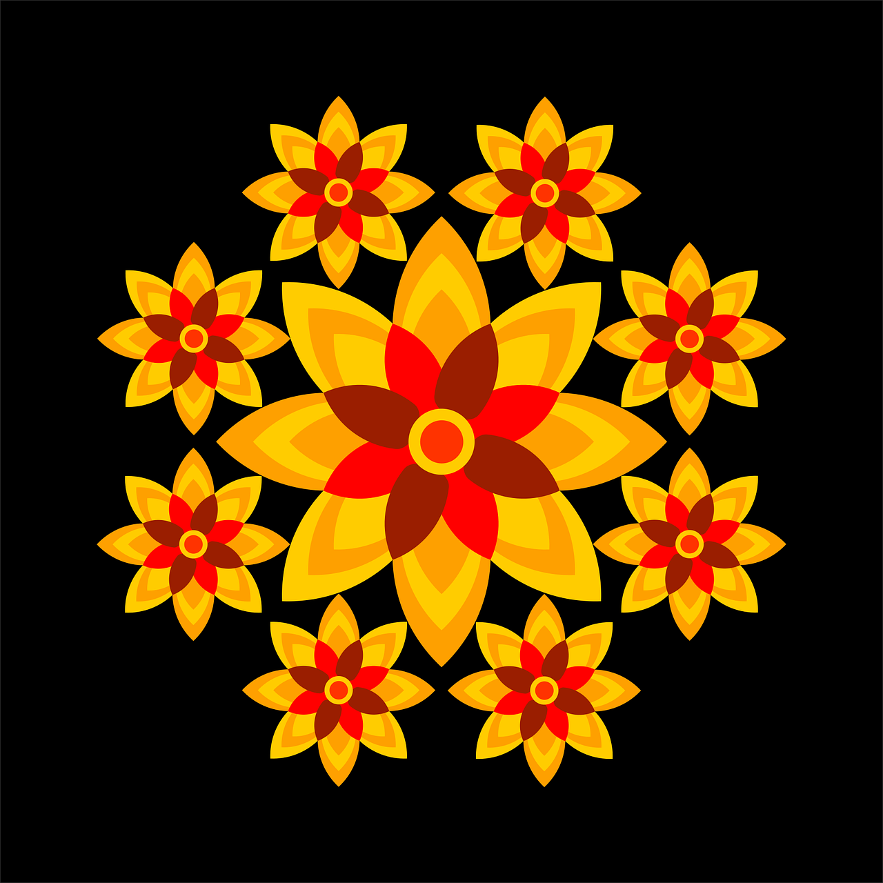 Flor Simetria Enfeite - Gráfico vetorial grátis no Pixabay
