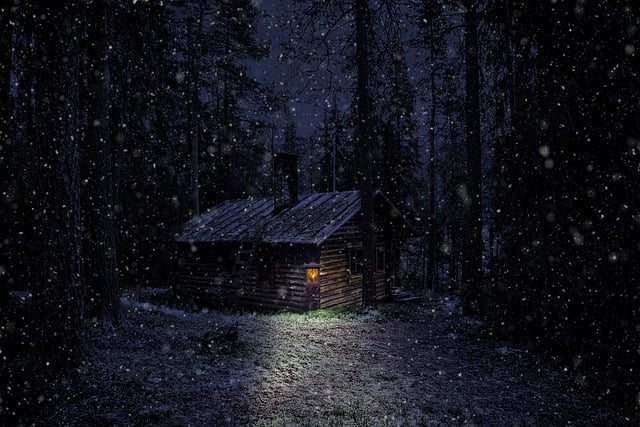 Download Winter Vacation, Log Cabin, Woman. Royalty-Free Stock ...