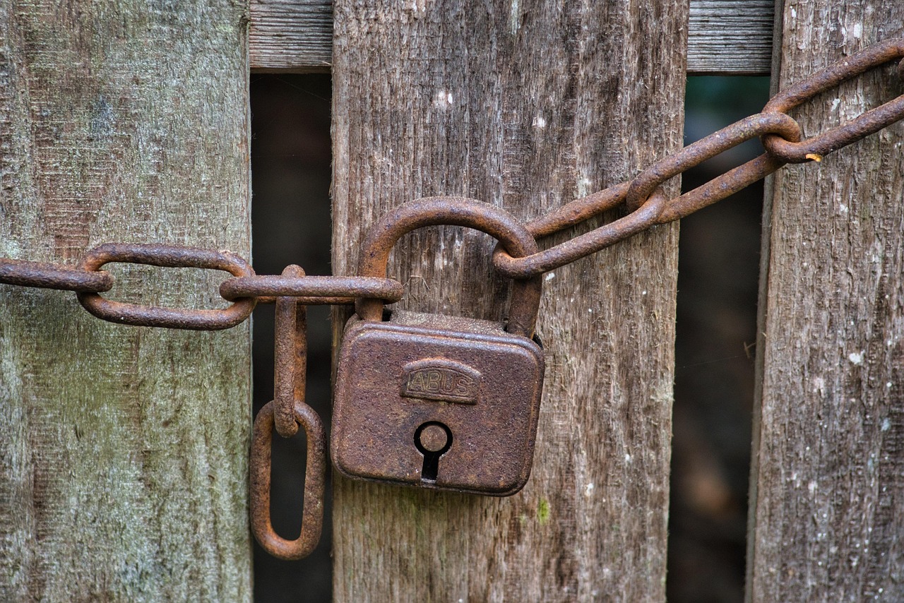 Old Padlock And Chain