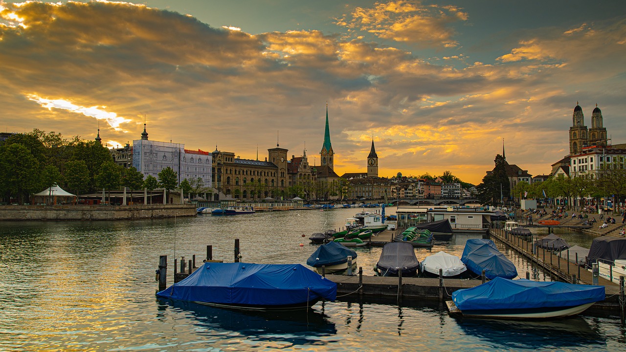 Switzerland Zurich Sunset Evening - Free photo on Pixabay