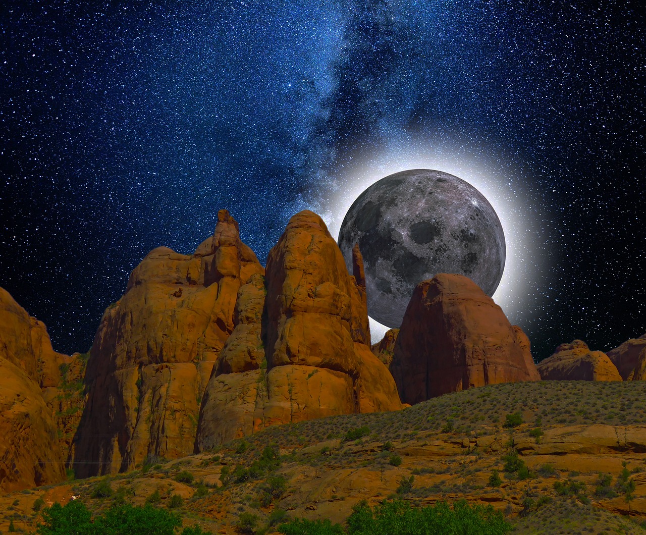 Red Sandstone Moon Rock Formation - Free photo on Pixabay