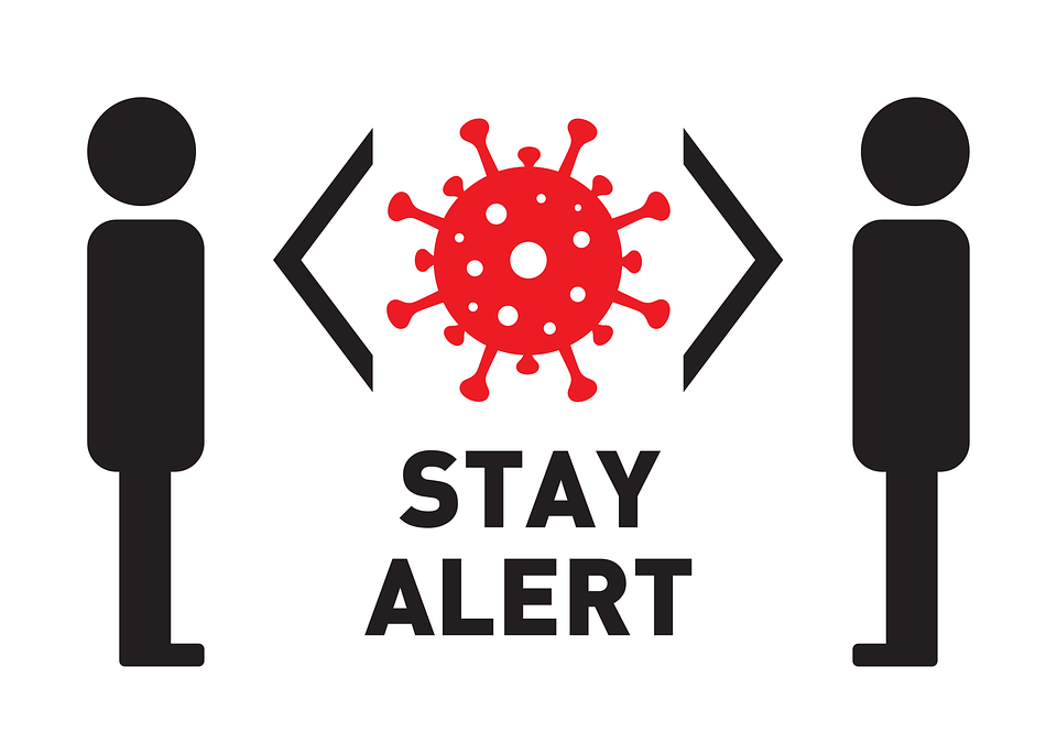 Download Be Careful, Stay Alert, Social Distancing. Royalty-Free Vector ...