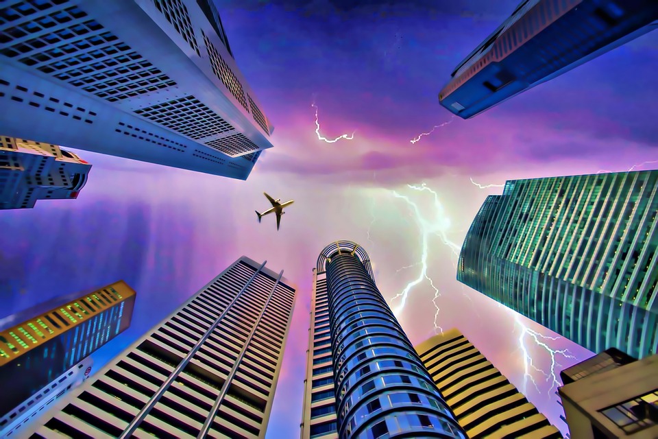 Skyscrapers Lightning Singapore Free Photo On Pixabay