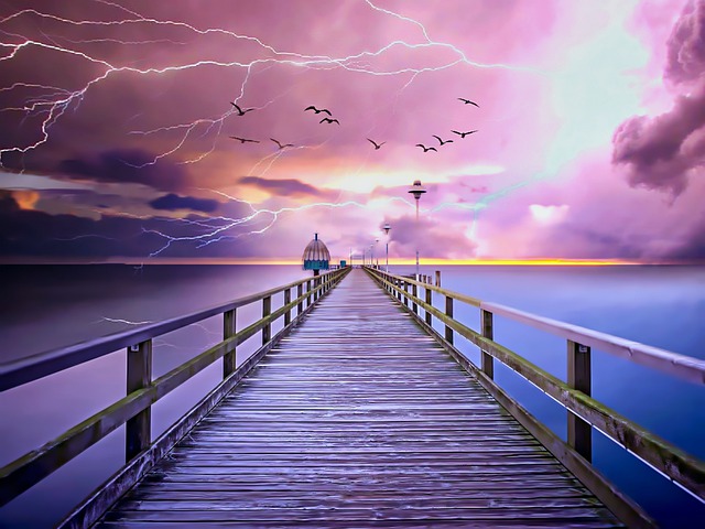Download Sea, Lightning, Bridge. Royalty-Free Stock Illustration Image ...