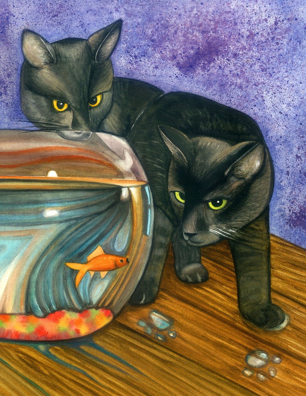 Gullfisk Akvarell Memory Of A Goldfish – Morsomt Lerret | Desenio NO