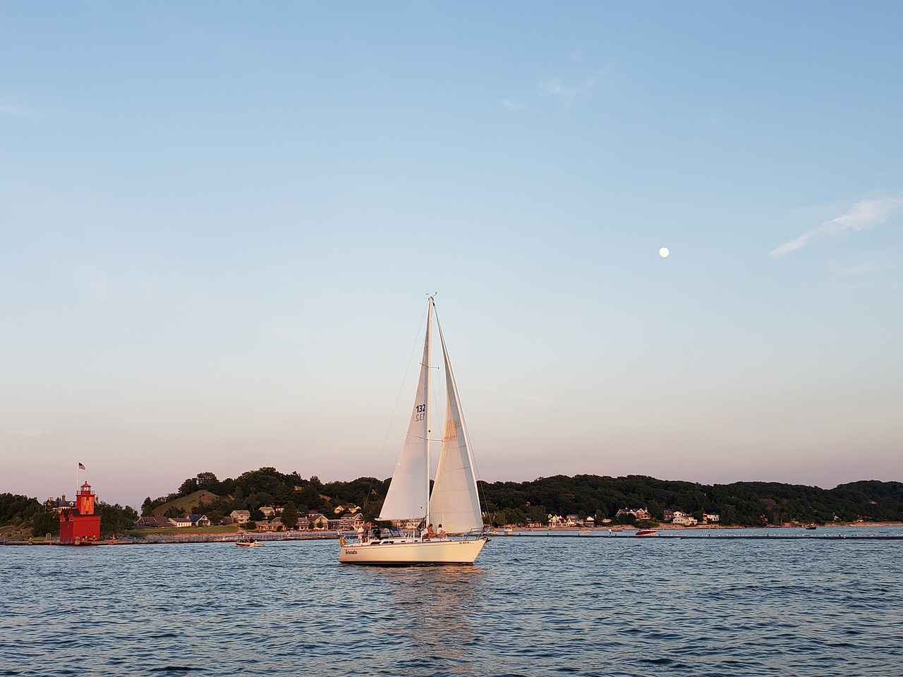 Sailboat Moon Lighthouse - Free photo on Pixabay