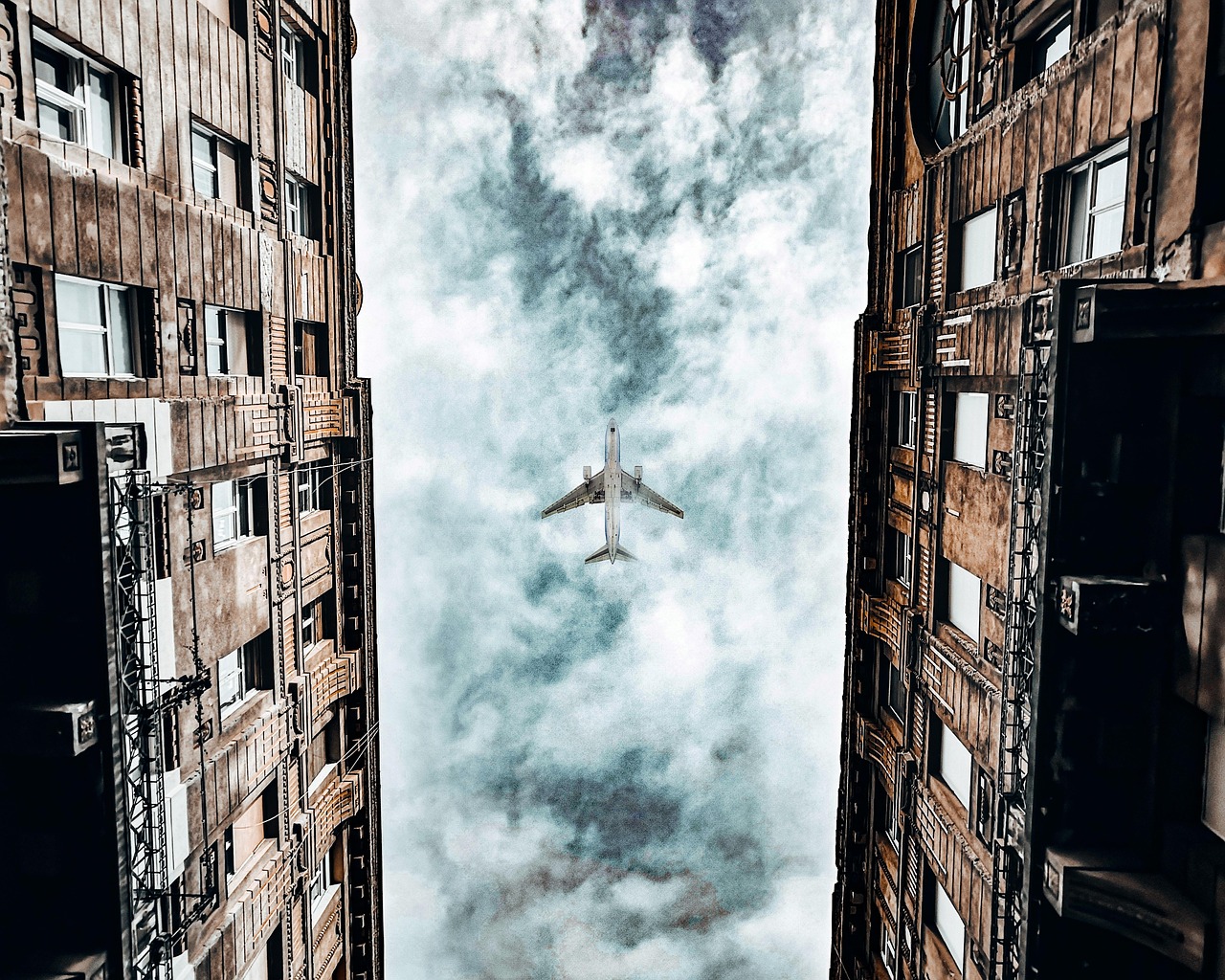 Sky Airplane Buildings - Free photo on Pixabay