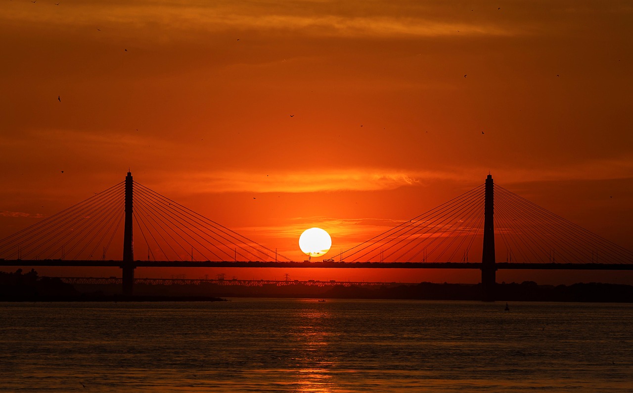 Pont Fleuve Le Coucher Du Soleil - Photo gratuite sur Pixabay - Pixabay