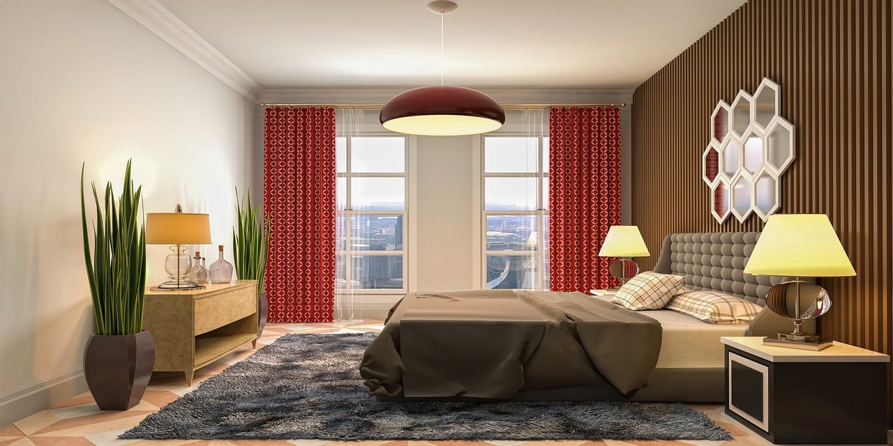 Download Interior Design, Bedroom, 3D Mockup. Royalty-Free Stock ...