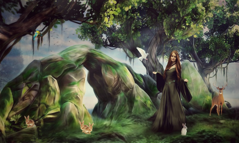 Download Woman, Trees, Birds. Royalty-Free Stock Illustration Image ...