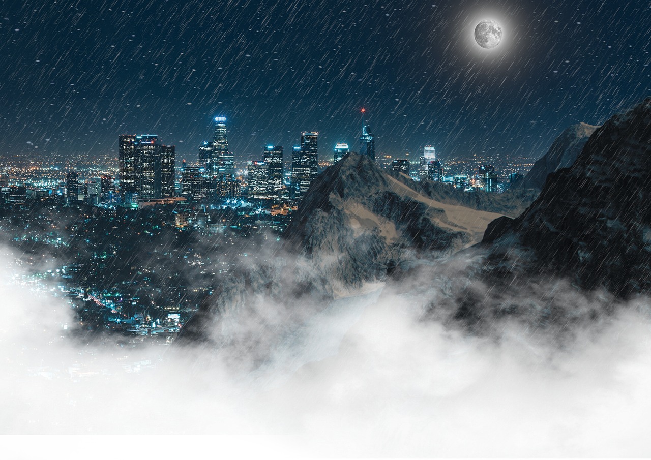 Skyscrapers Rain Moon - Free photo on Pixabay