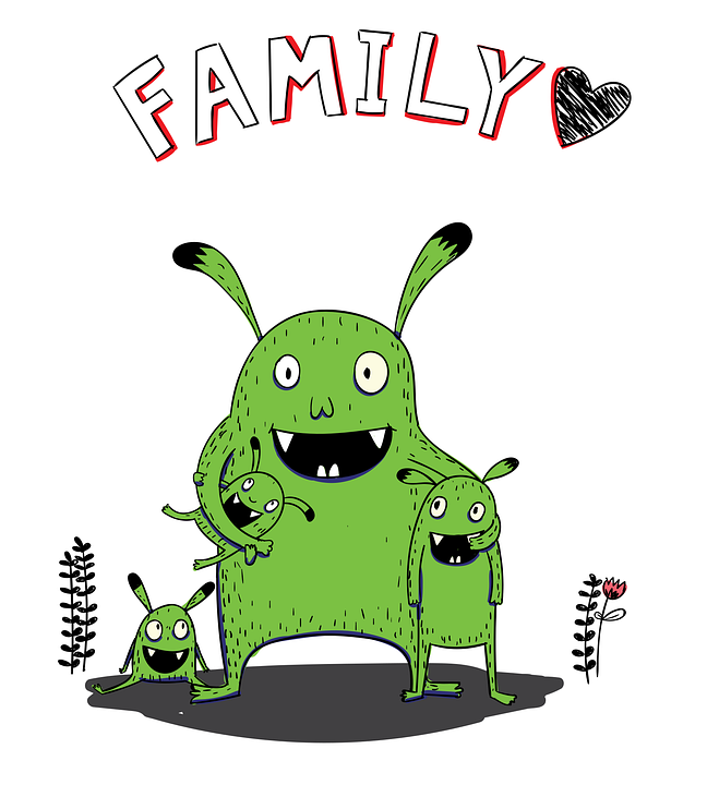 Download Cartoon, Monsters, Family. Royalty-Free Vector Graphic - Pixabay