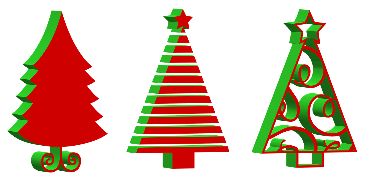 Red And Green Christmas Tree Clip Art