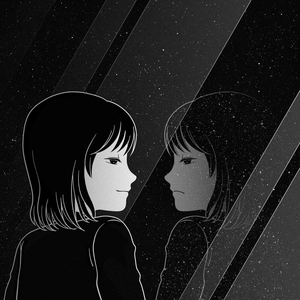 Download Girl, Reflection, Universe. Royalty-Free Stock Illustration ...