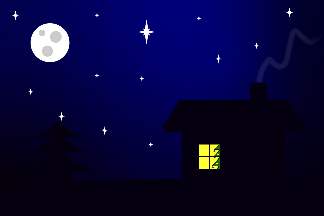 Download Christmas Tree Night House Royalty-Free Stock Illustration ...