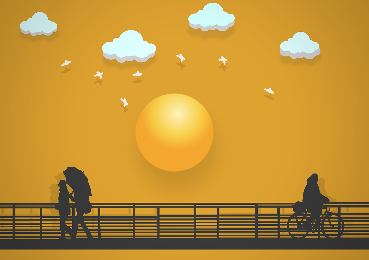 Download Bridge, People, Sunset. Royalty-Free Stock Illustration Image ...
