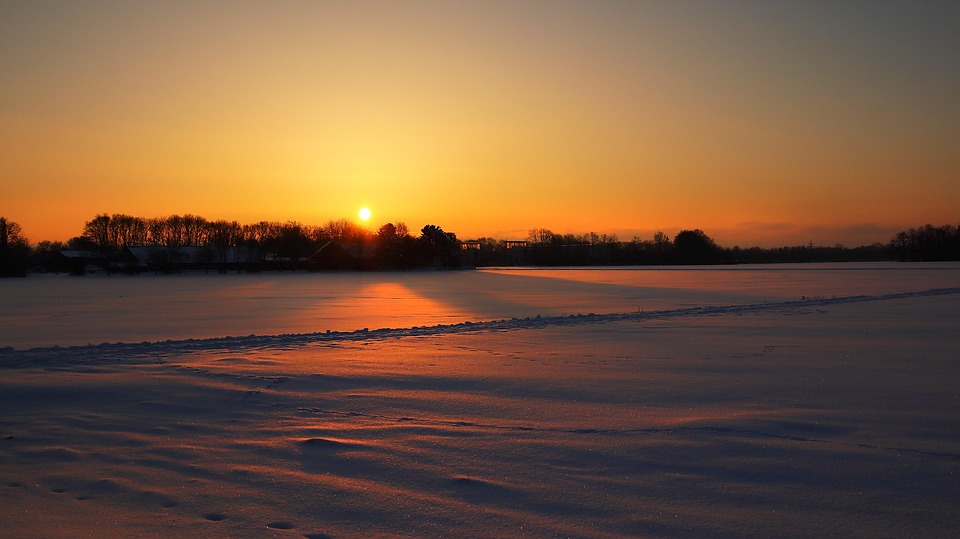 Sunset Field Snow - Free photo on Pixabay