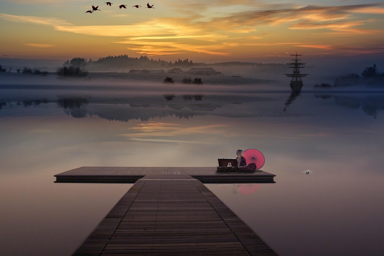 Lake Jetty Sunset - Free photo on Pixabay