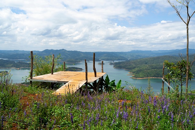 Lac Collines Fleurs Plateforme En - Photo gratuite sur Pixabay