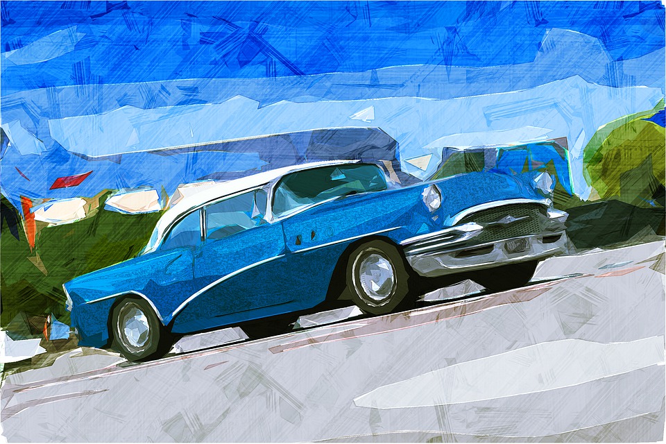 Blaues Auto Malen Kunst - Kostenloses Bild auf Pixabay