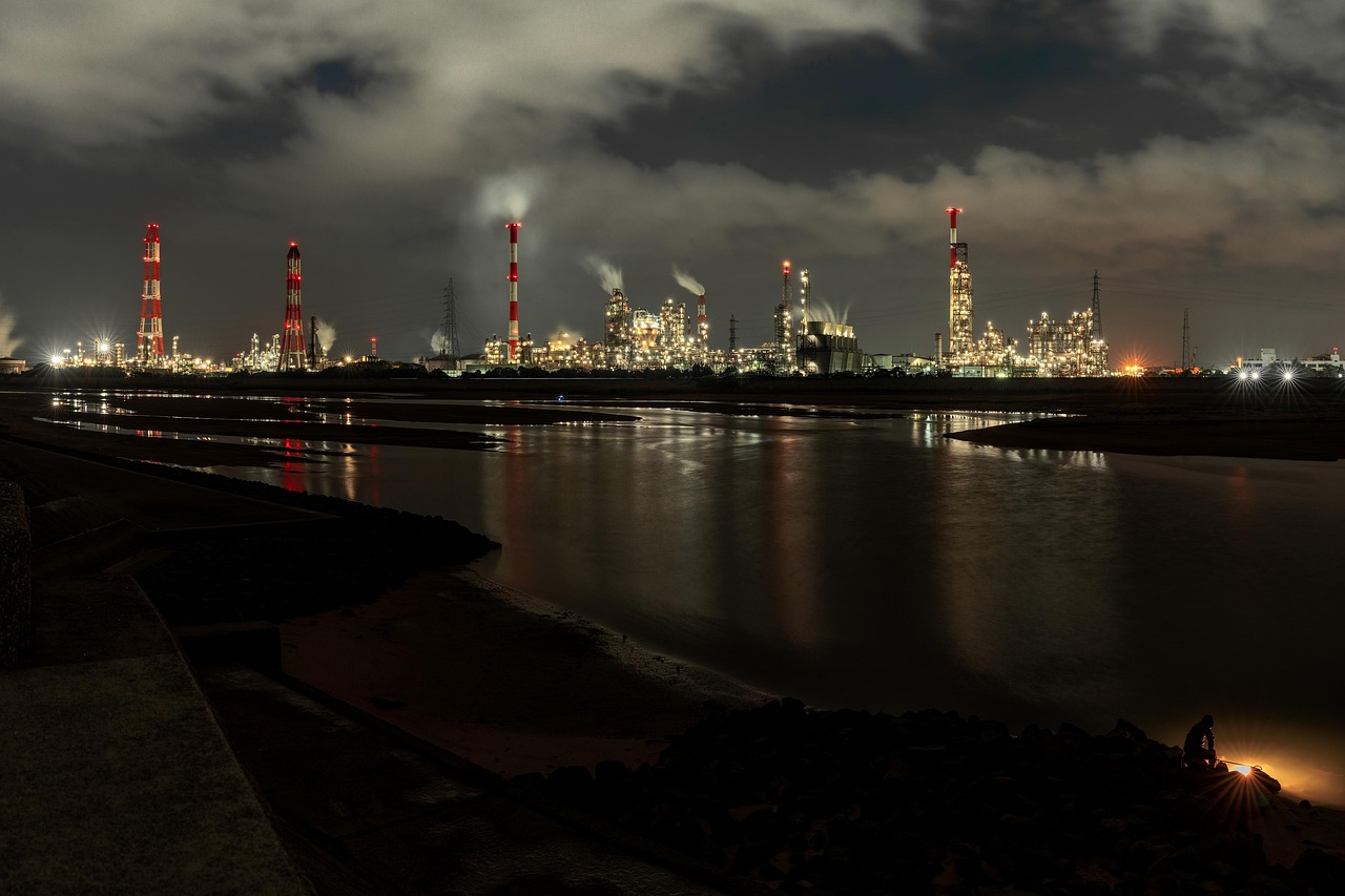 Industrial Area Night View Estuary - Free photo on Pixabay