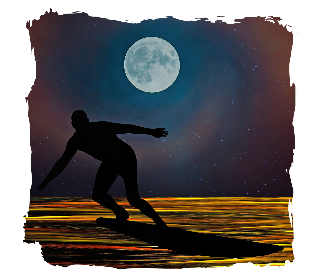 Surfing Sea Moon - Free image on Pixabay