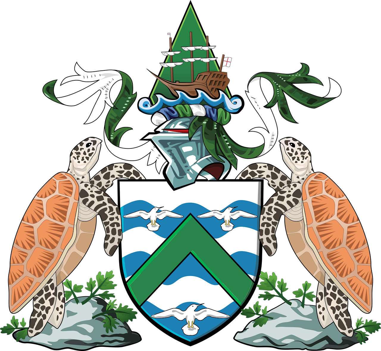 Download Ascension Island, Coat Of Arms, Emblem. Royalty-Free Vector ...