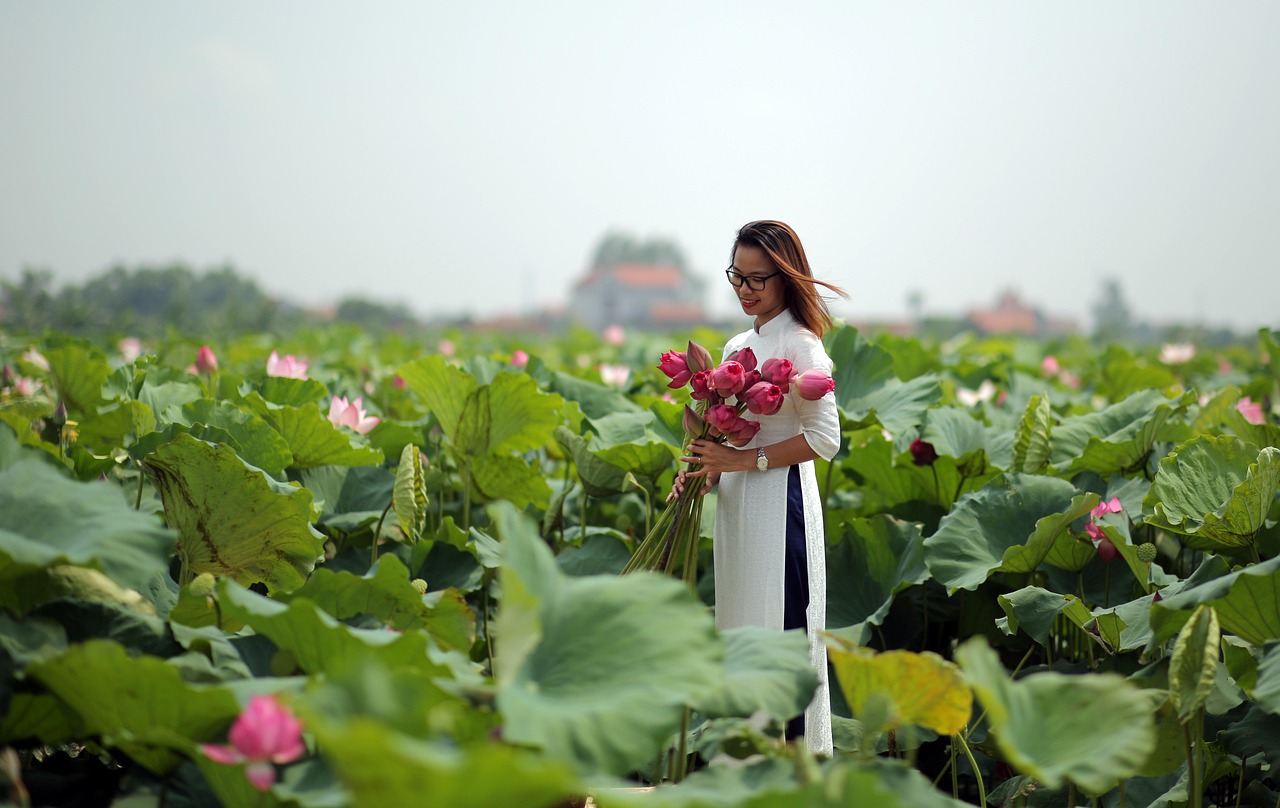 Woman Lotuses Pink Dress - Free photo on Pixabay - Pixabay