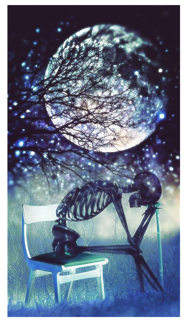 Download Skeleton, Sad, Moon. Royalty-Free Stock Illustration Image ...