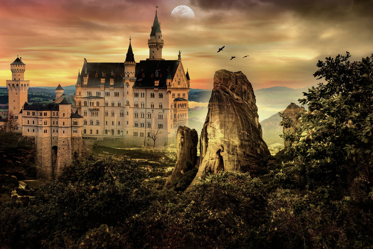 Download Castle, Fantasy, Background. Royalty-Free Stock Illustration ...