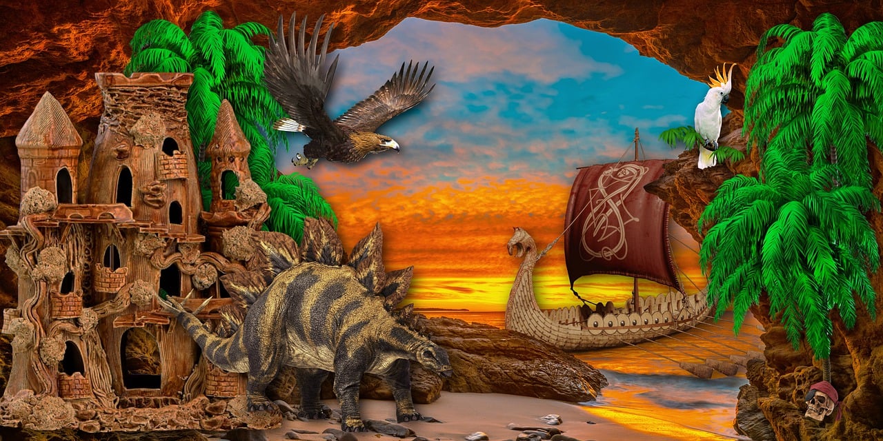 Download Beach, Dinosaur, Ruins. Royalty-Free Stock Illustration Image ...