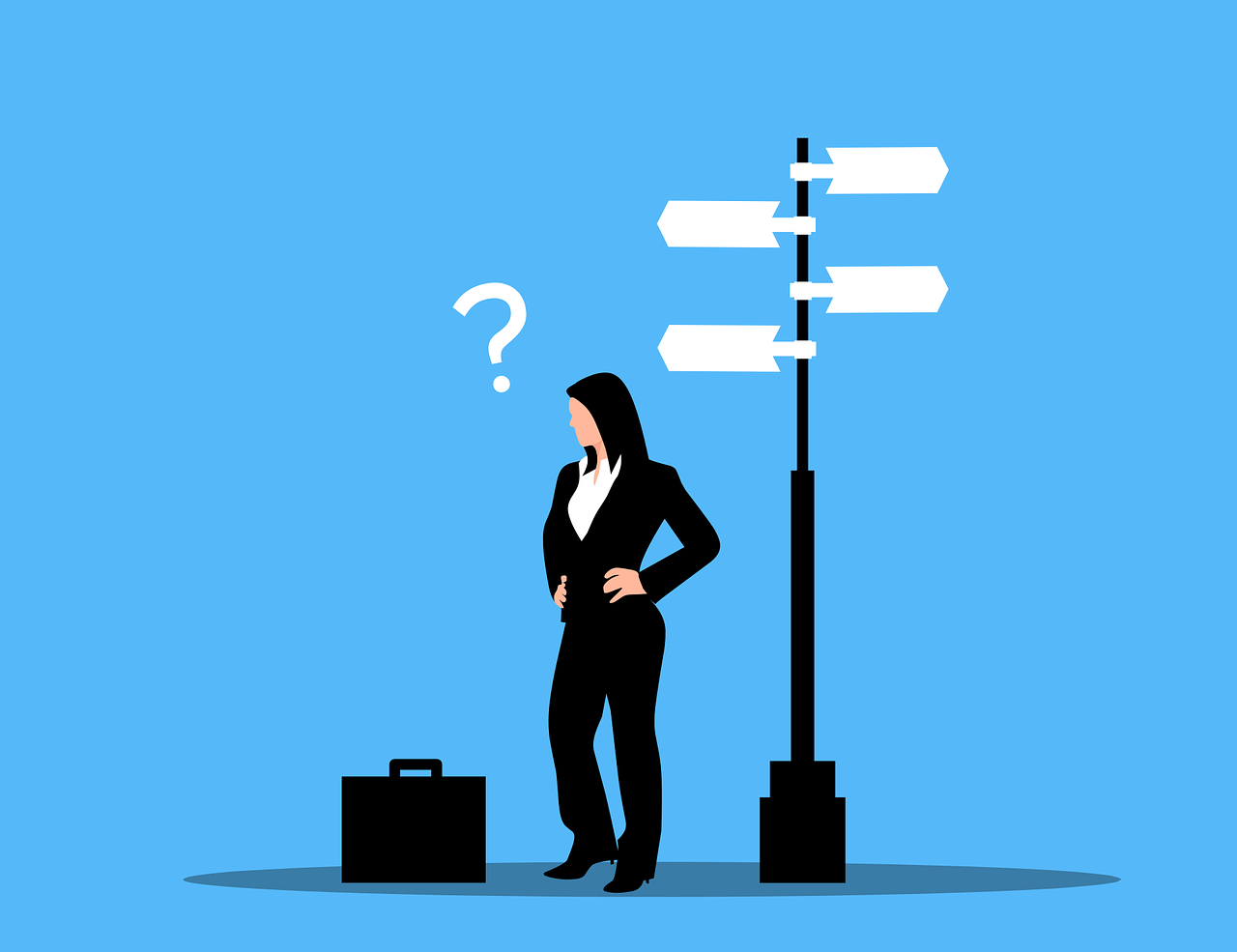 Businesswoman Confused Street Sign - Free vector graphic on Pixabay