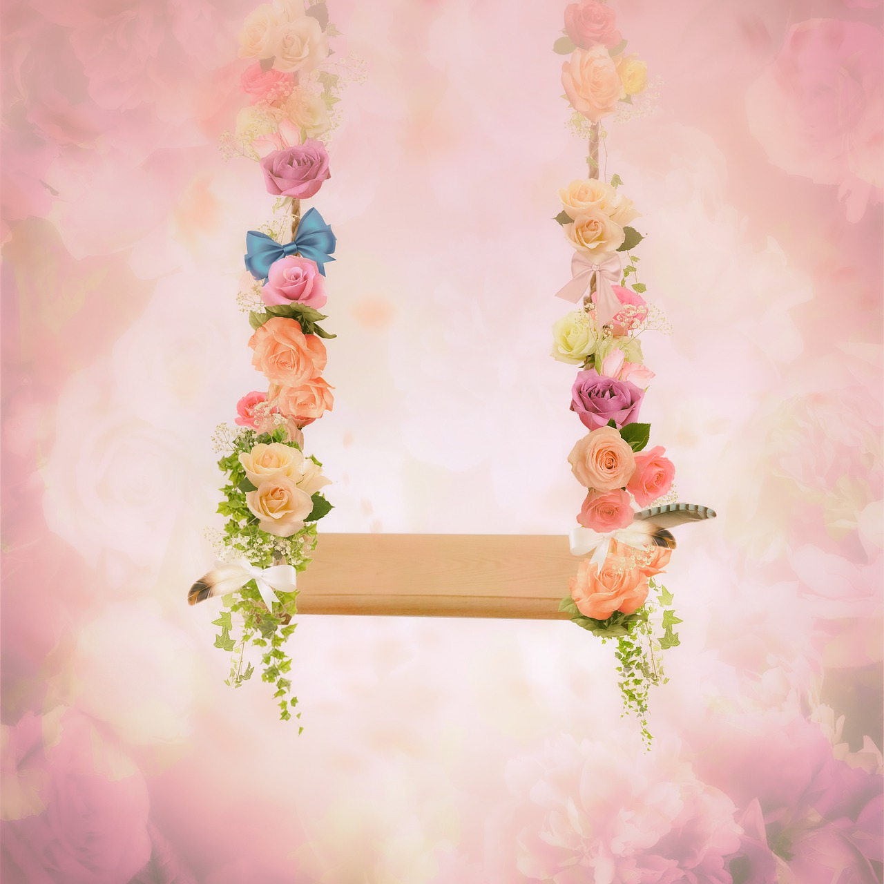 Download Swing, Flowers, Childhood. Royalty-Free Stock Illustration ...