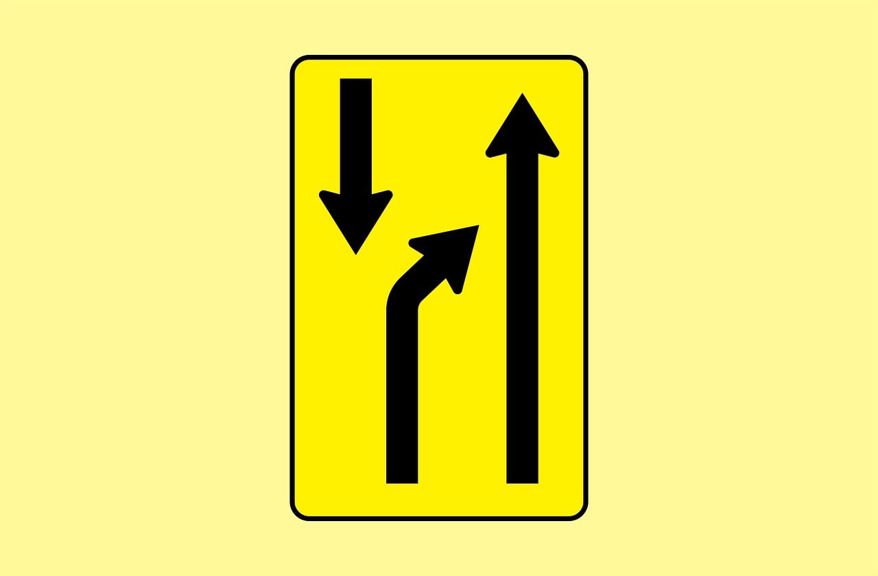 Download End Of Lane, Road, Road Sign. Royalty-Free Stock Illustration ...