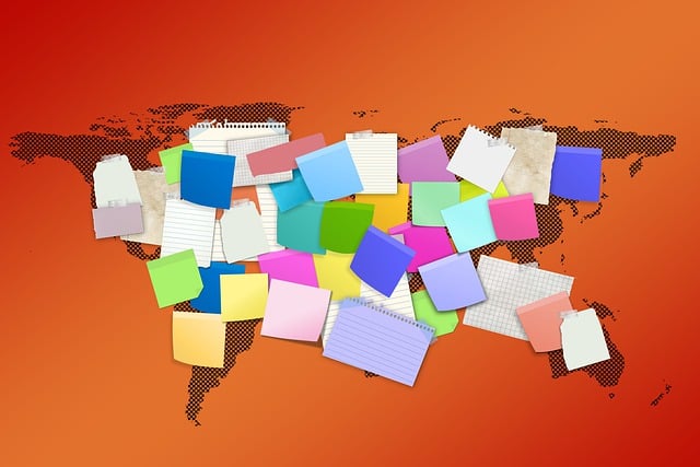 Download Map Of The World, Memos, Sticky Notes. Royalty-Free Stock ...