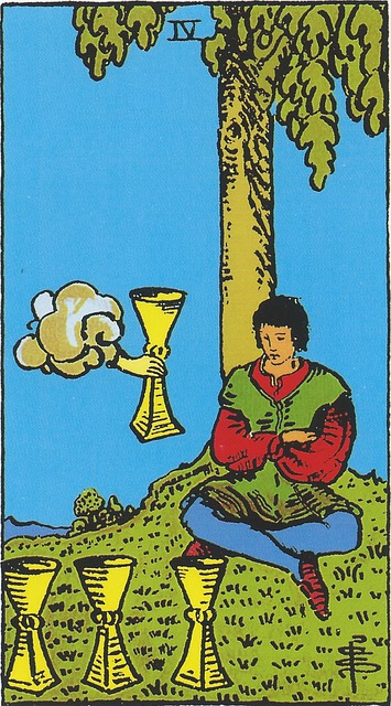 Download Four Of Cups, Tarot, Cups. Royalty-Free Stock Illustration ...