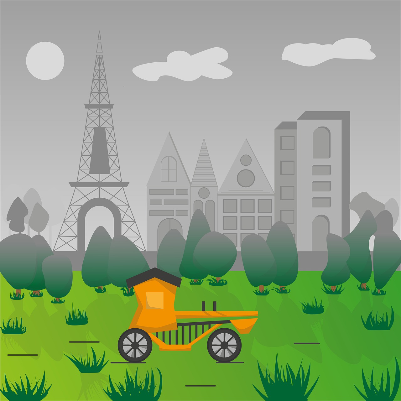 Download Cart Travel Paris Royalty-Free Stock Illustration Image - Pixabay
