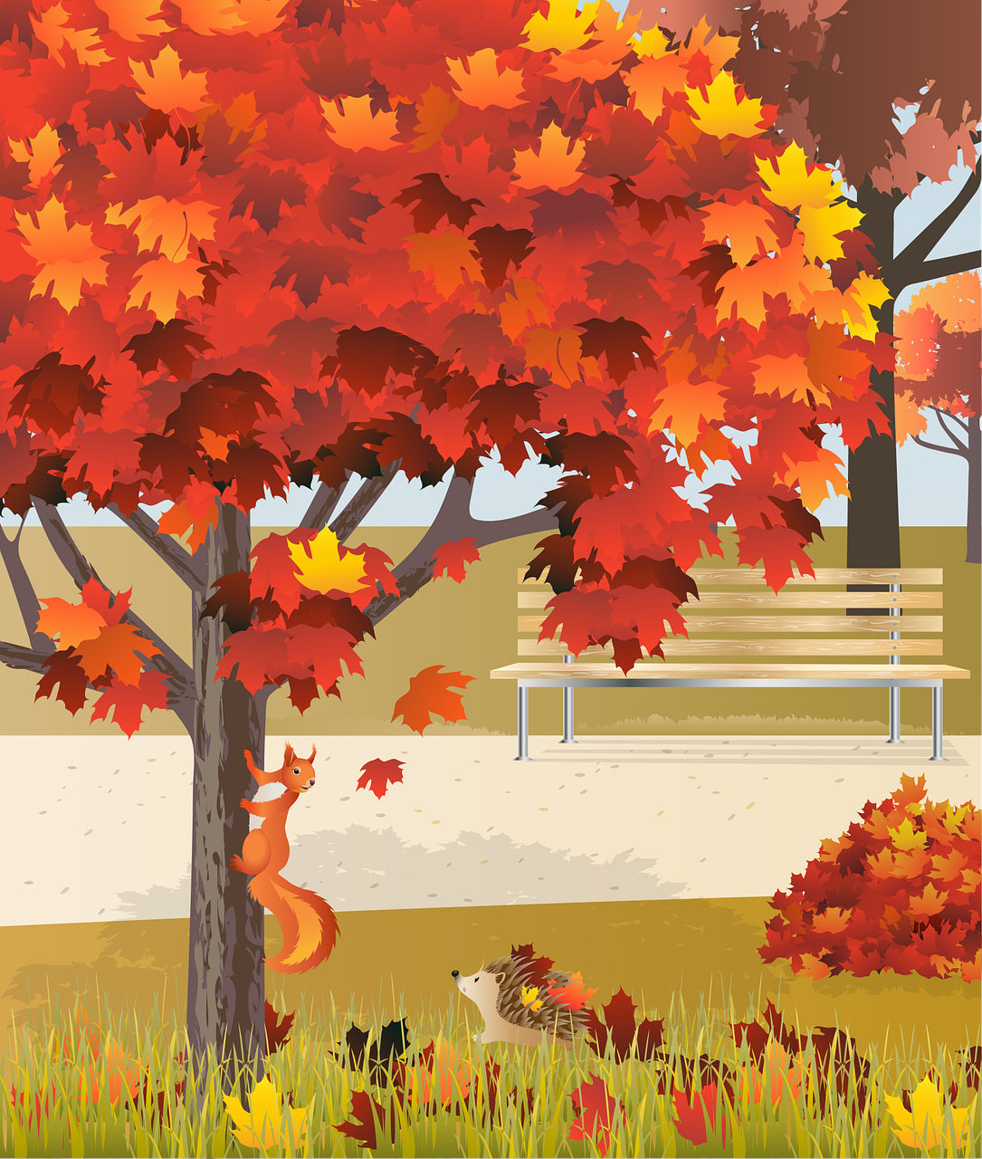 Download Squirrel, Autumn, Hedgehog. Royalty-Free Vector Graphic - Pixabay