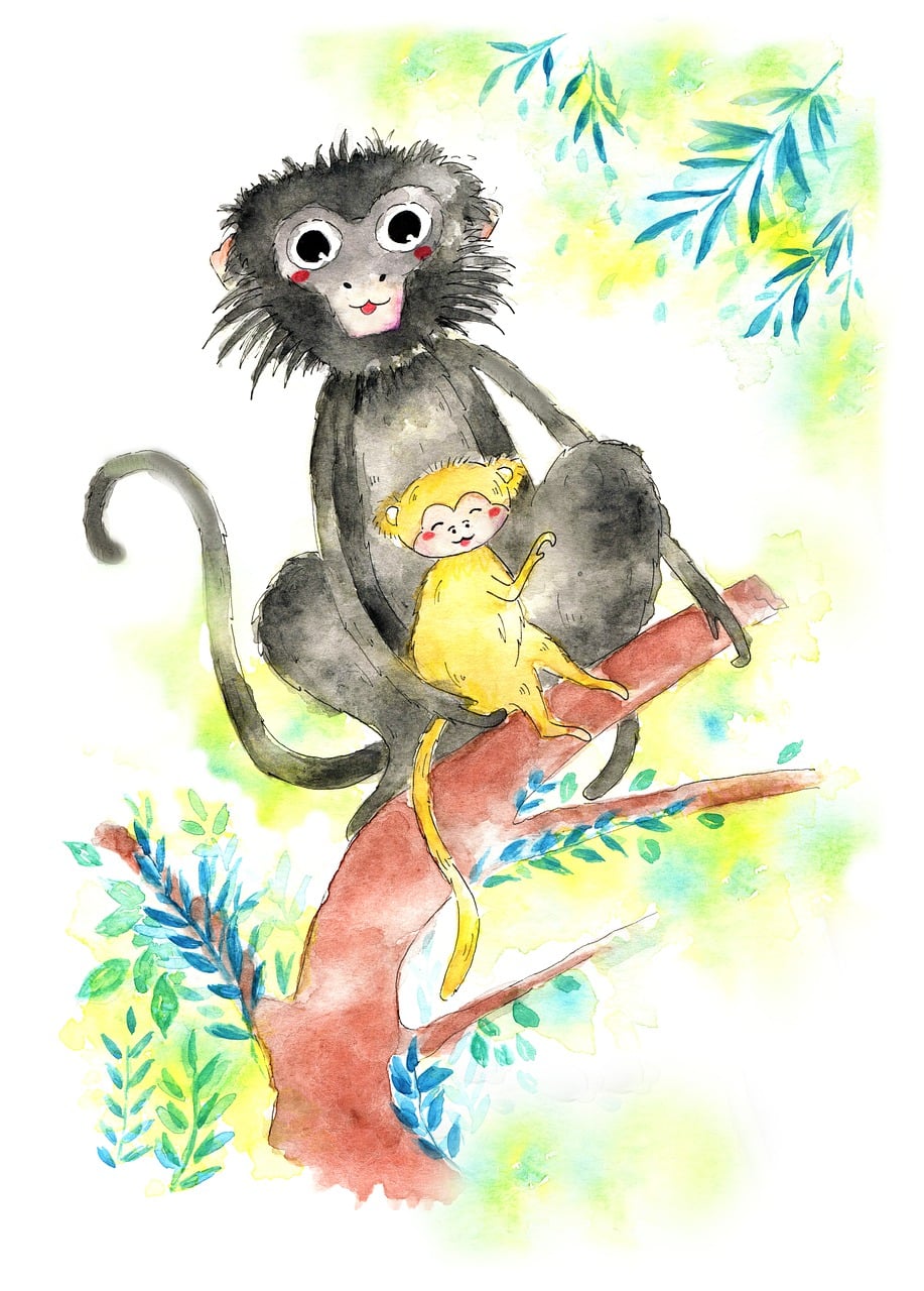 Download Animal, Monkey, Watercolor. Royalty-Free Stock Illustration ...