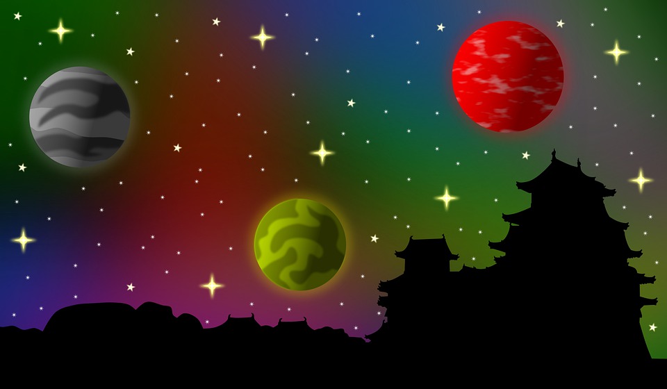 Download Japan, Planets, Starry Sky. Royalty-Free Stock Illustration ...