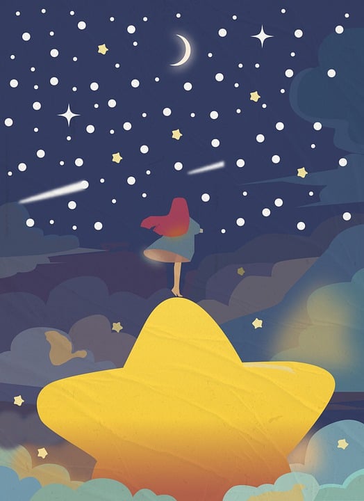 Download Stars, Moon, Girl. Royalty-Free Stock Illustration Image - Pixabay