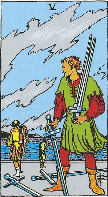 Cinco De Espadas Tarot - Imagen gratis en Pixabay