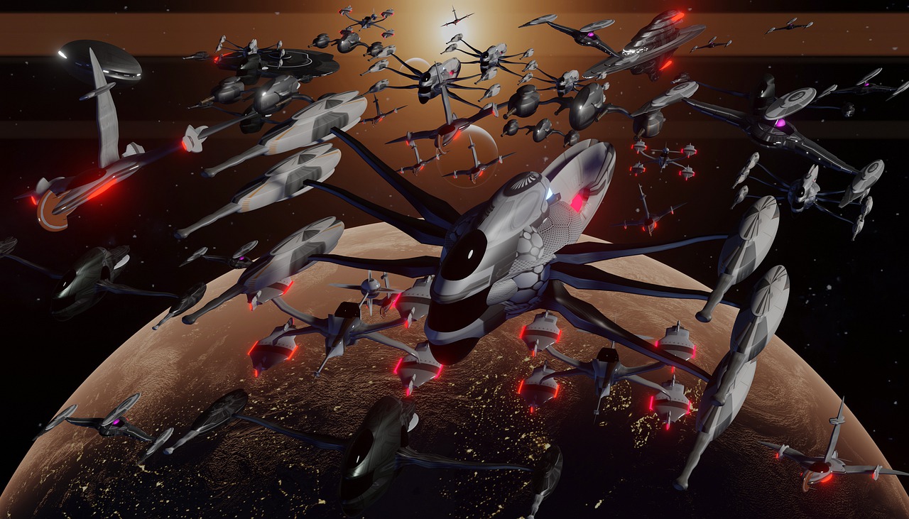 Download Science Fiction, Spaceships, Aliens. Royalty-Free Stock ...