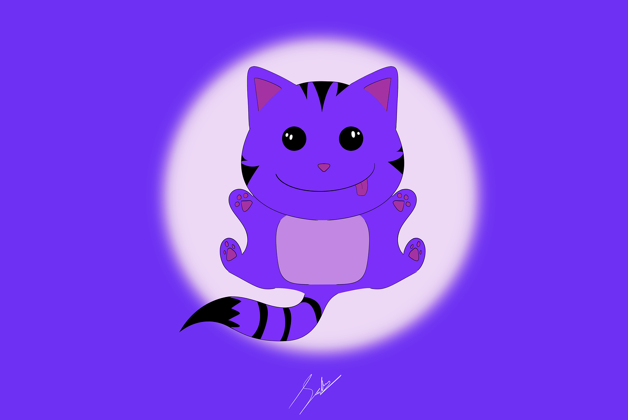 Download Purple Cat Purple Kitty Kitty Royalty Free Stock Illustration Image Pixabay