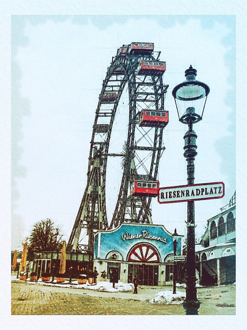 Vintage Ferris Wheel Illustration