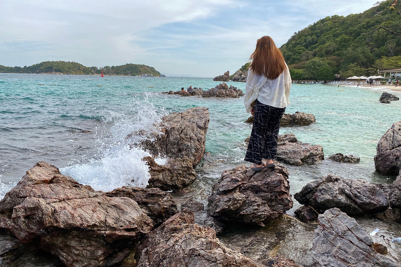 Woman Rocky Beach Sea - Free photo on Pixabay