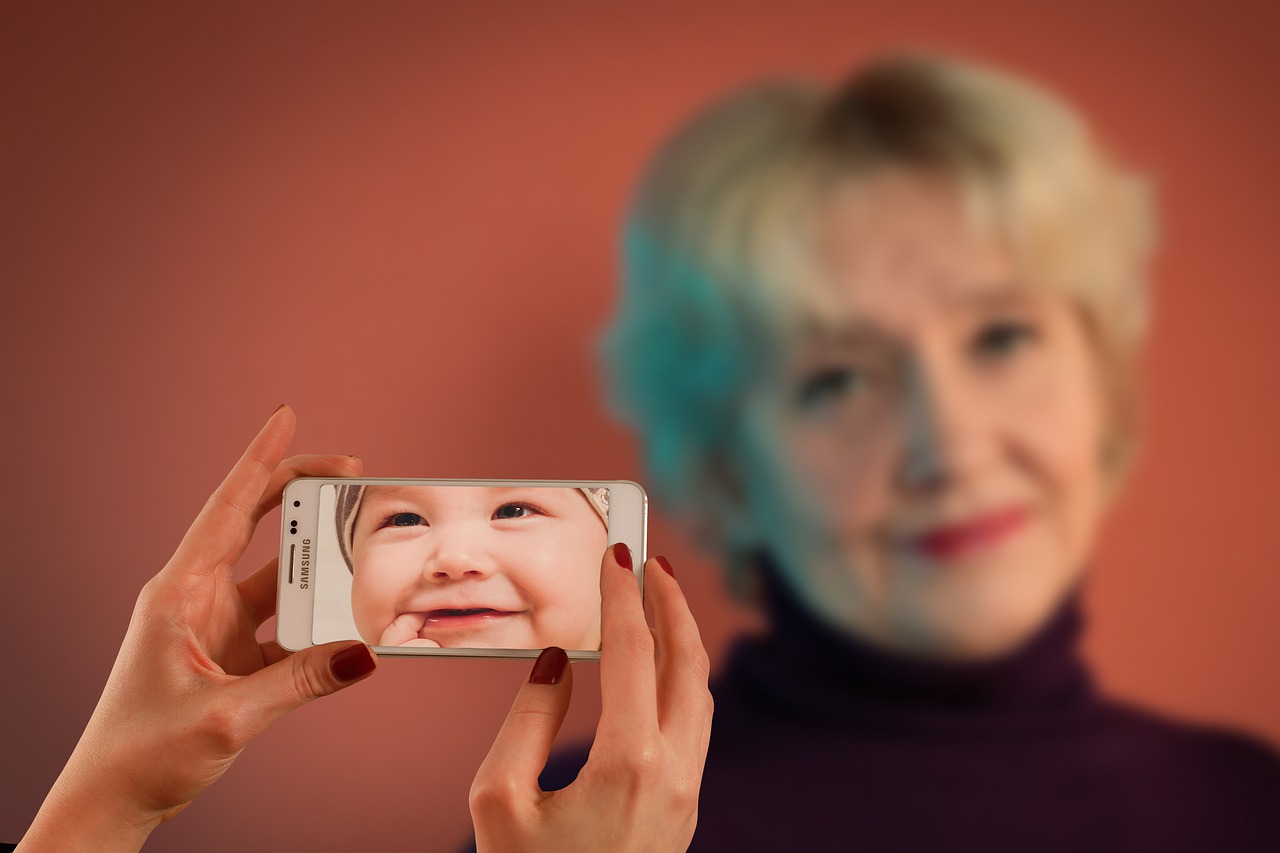Download Old Woman, Small Child, Portrait. Royalty-Free Stock ...